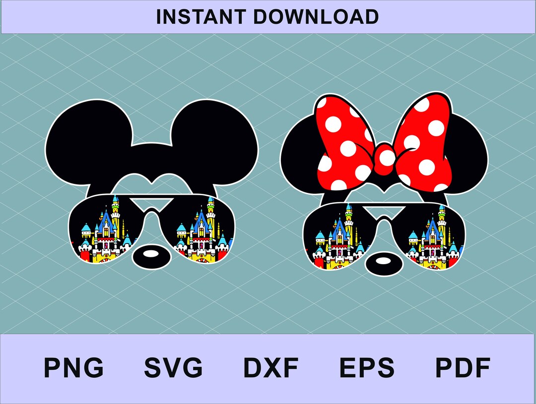 Mickey Mouse With Glasses SVG, Minnie Mouse With Glasses SVG, Mickey ...