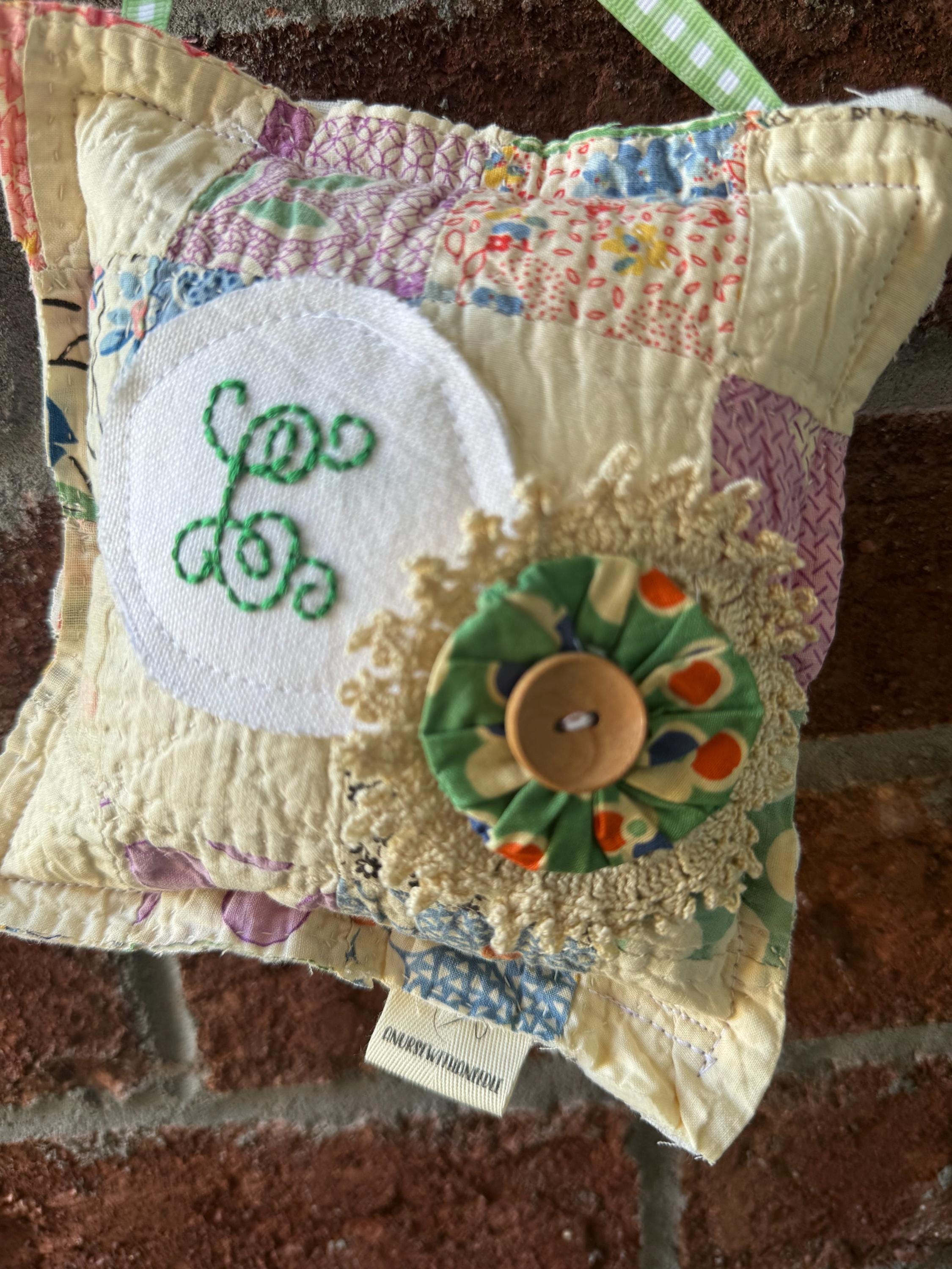 Friendship Alphabet Pillows. Repurposed and Vintage Quilt Used and With ...