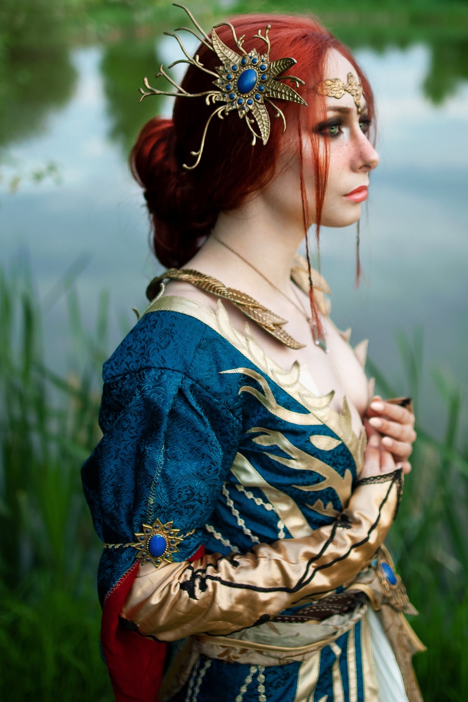 Triss Cosplay Dress Merigold Sorceress Witch Gown Elven Witcher Fantasy ...