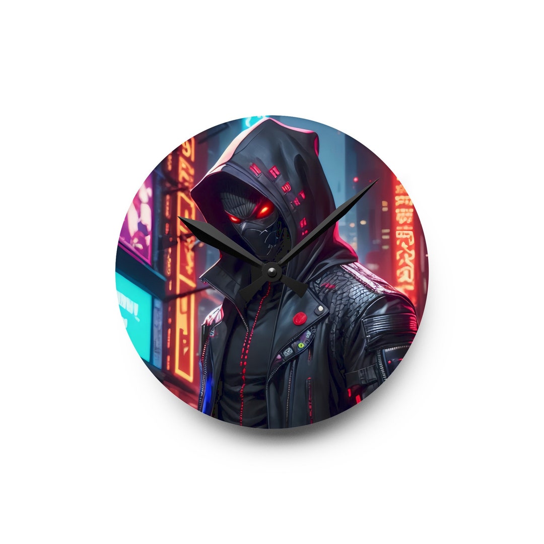Acrylic Wall Clock Cyberpunk Neon. - Etsy