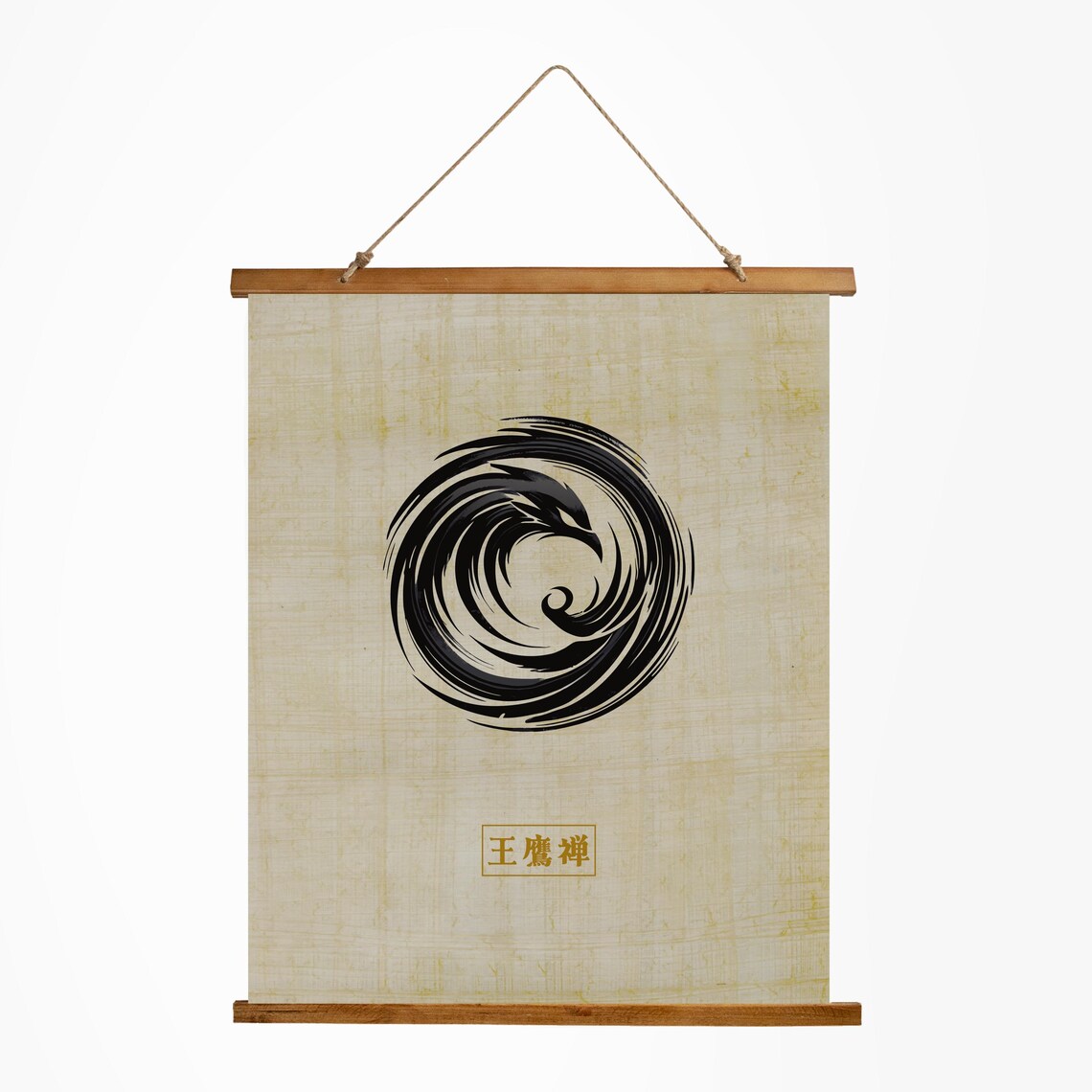 Sovereign Bird of Prey Enso Zen Circle Wood Topped Wall Tapestry - 26 ...