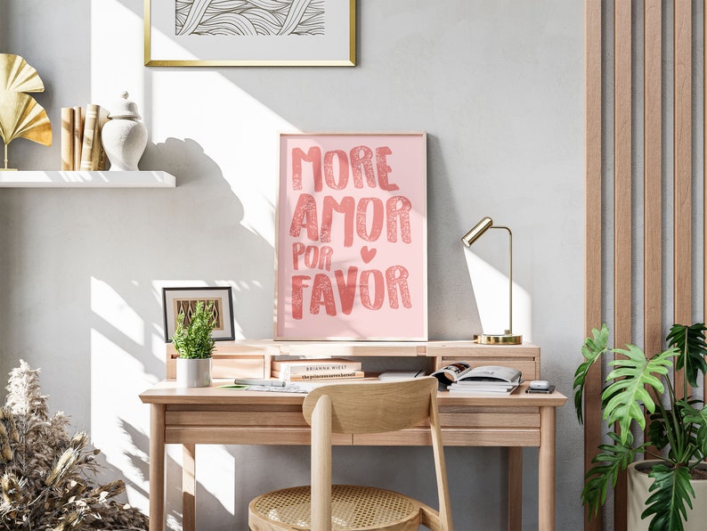 More Amor Por Favor Digital Art Print, Hand-lettered Poster, Love Wall ...