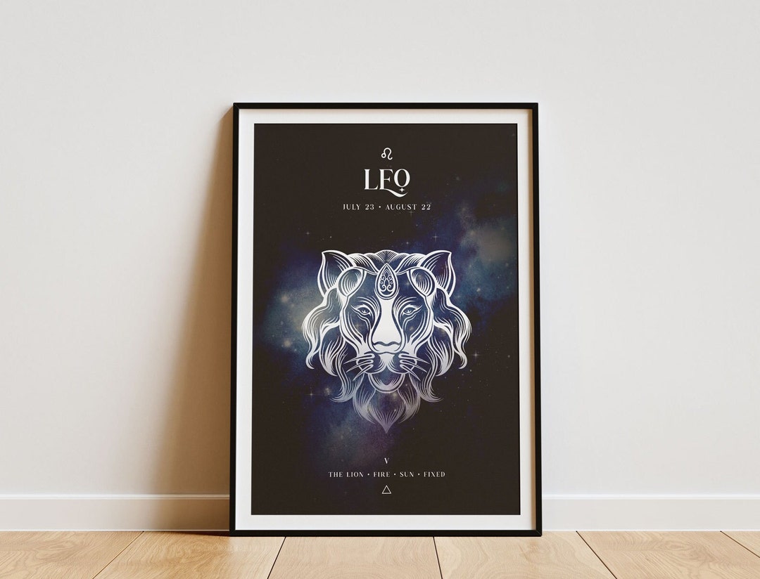 Leo Zodiac Poster, Digital Download Print, Astrology, Horoscope, Lion ...