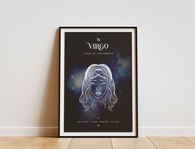 Virgo Zodiac Poster, Digital Download Print, Astrology, Horoscope ...