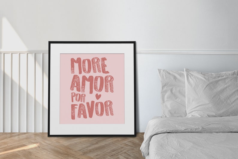 More Amor Por Favor Digital Art Print, Hand-lettered Poster, Love Wall ...
