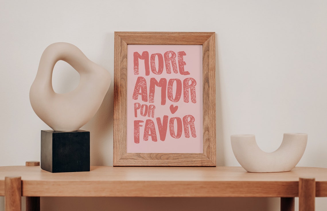 More Amor Por Favor Digital Art Print, Hand-lettered Poster, Love Wall ...