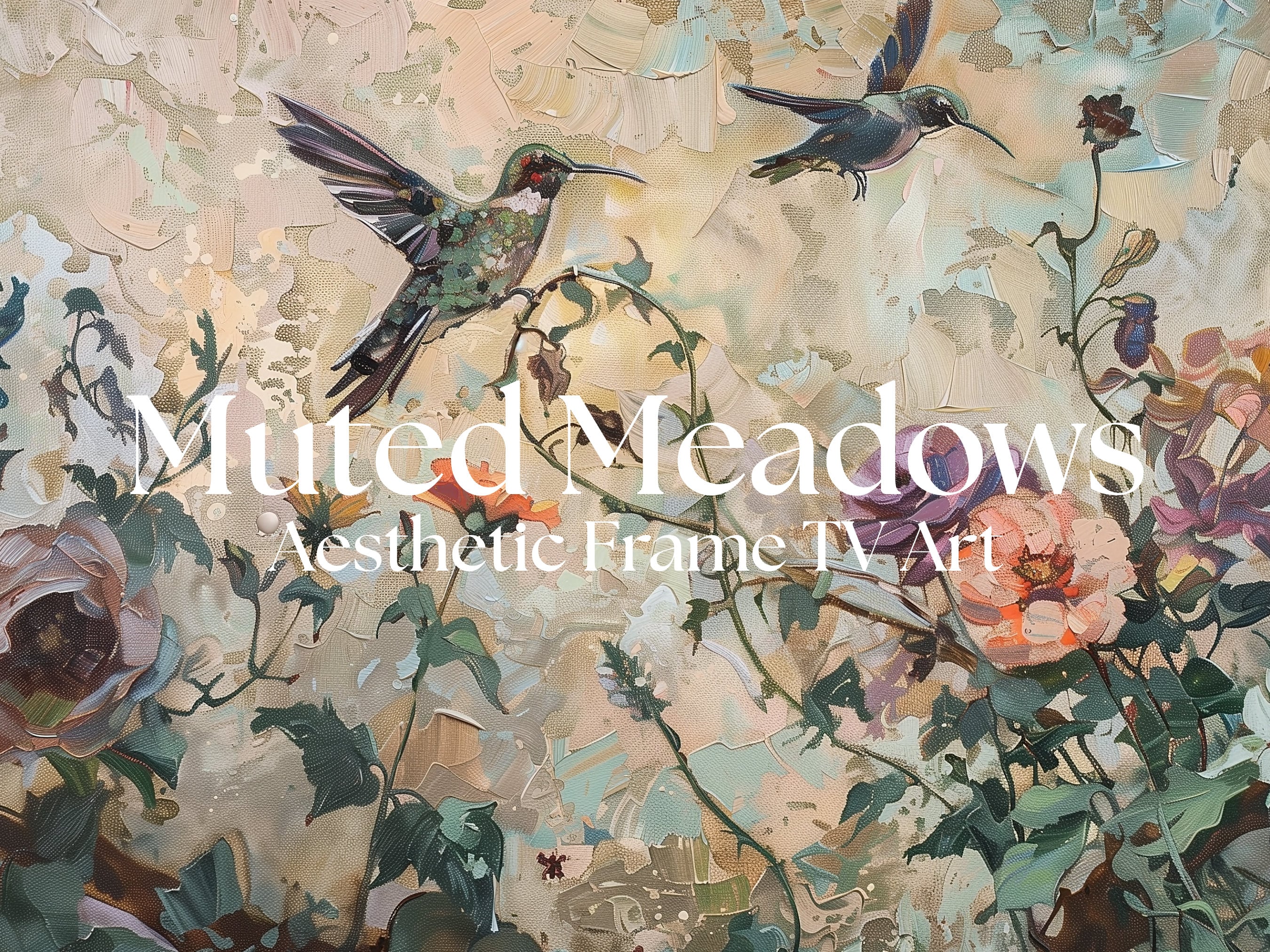 Wildflower Waltz: A Hummingbird's Flight, Frame TV Art, Digital Spring ...