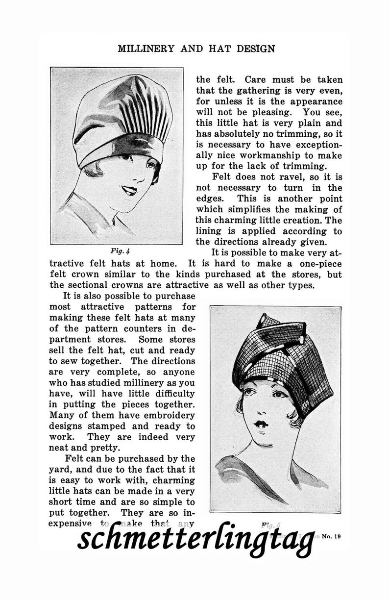 1928 MILLINERY Book Flapper Prohibition Era Hat Making DIY - Etsy