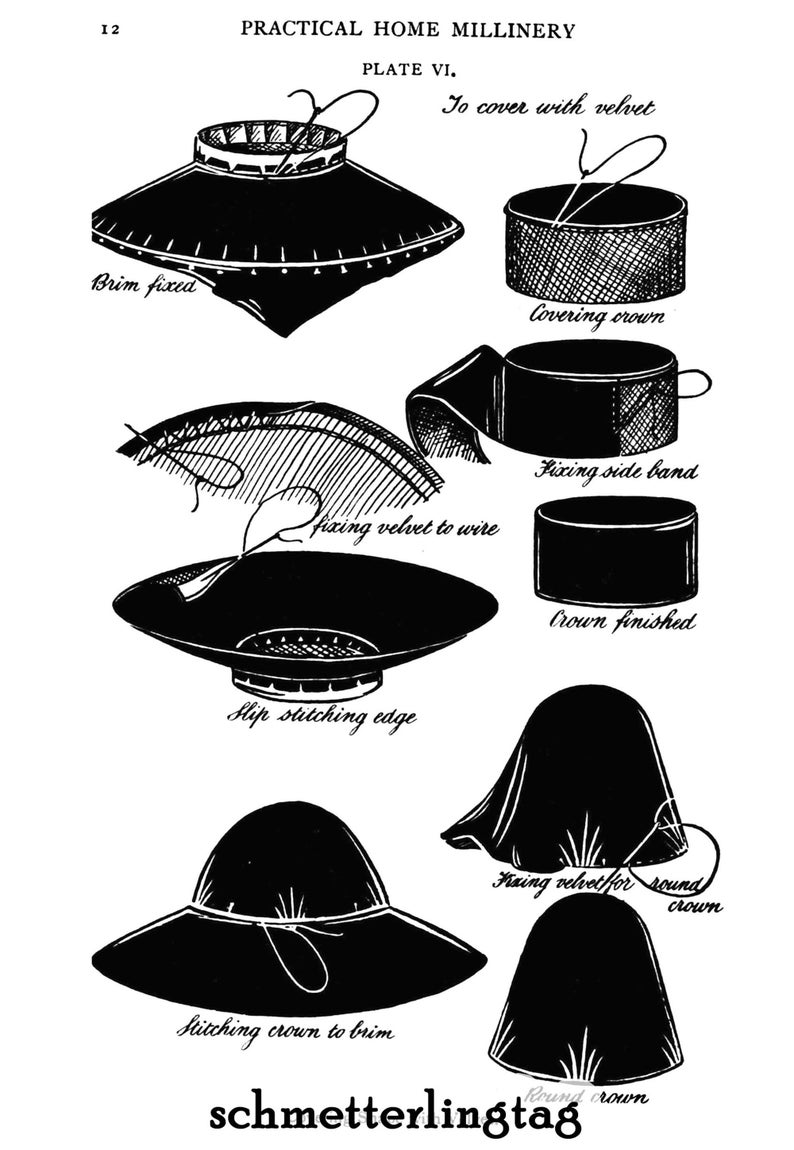 Practical Home Millinery Book 1912 Make Downton Abby Hats Bonnets ...