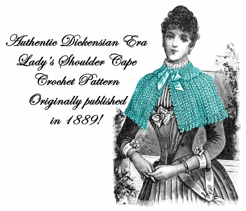 Victorian Shoulder Cape Crochet Pattern, 1889 Reenactment (PDF Download ...