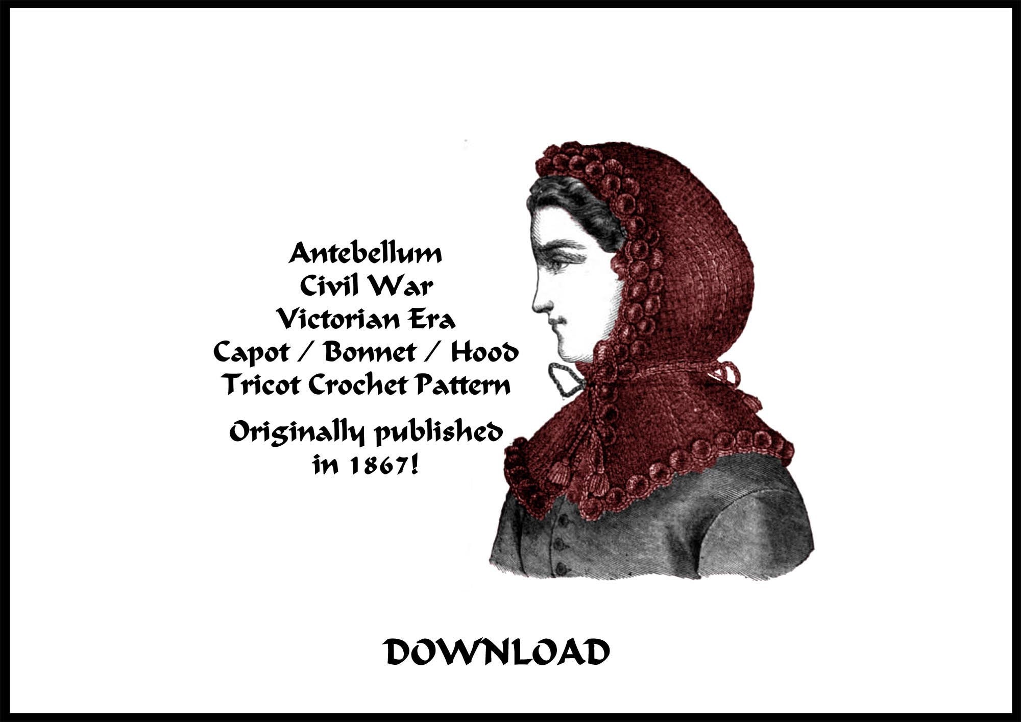 Antebellum Civil War Capote Tricot Crochet Pattern PDF DOWNLOAD 1867 ...