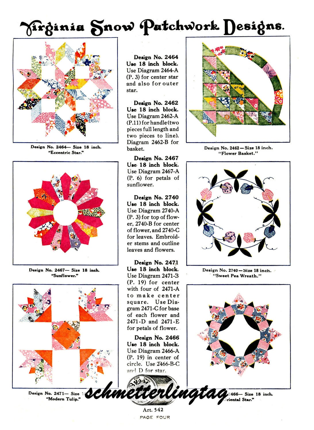 C1930 Depression Era Patchwork Quilt Pattern DOWNLOADABLE PDF E-book ...