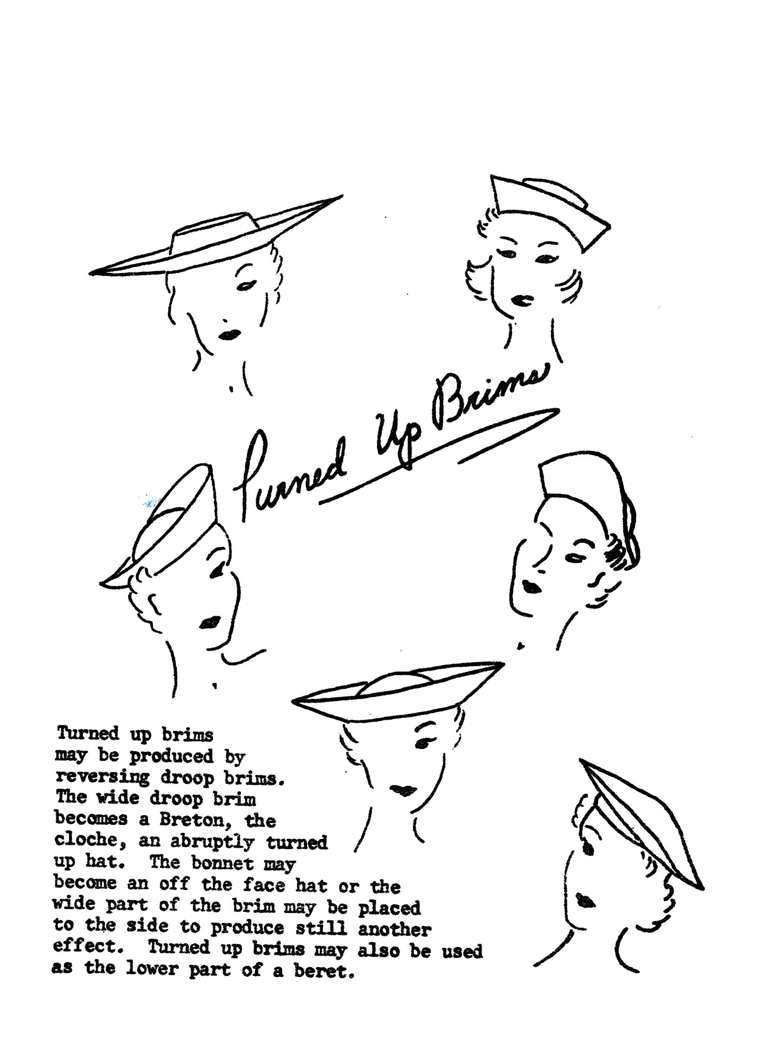 1953 Millinery Book Hat Making Make RETRO Hats Draft Patterns Milliner ...