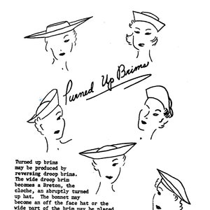 1953 Millinery Book Hat Making Make RETRO Hats Draft Patterns Milliner ...