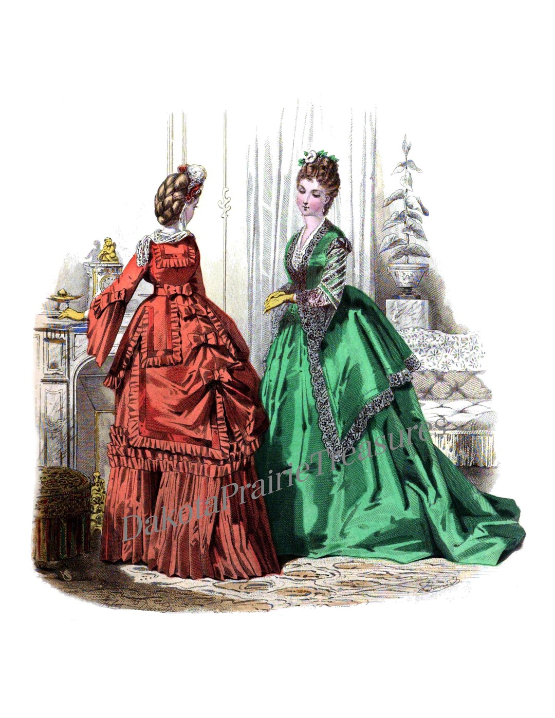 Victorian Art Instant Print Download Elegant 1870 Vintage Ladies ...