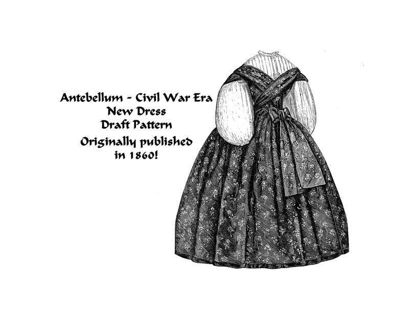 Antebellum Dress Pattern 1860 PDF DOWNLOAD Civil War Victorian - Etsy