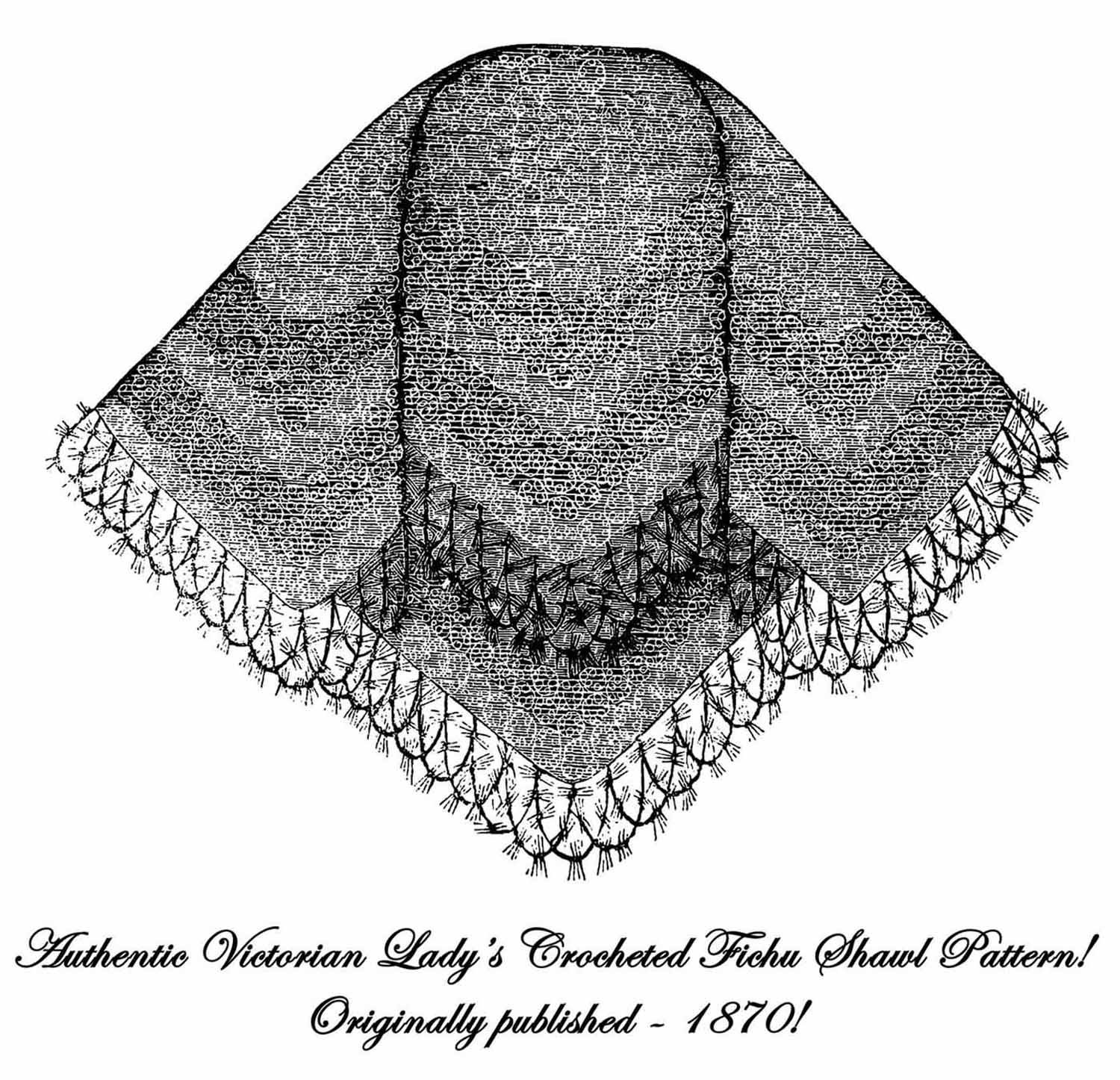 Victorian Fichu Shawl Crochet Pattern 1870 Feminine DIY - Etsy