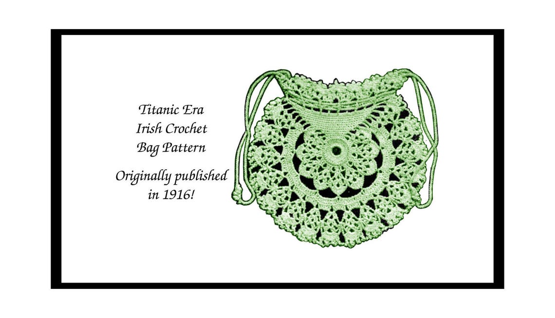 Vintage Irish Crochet Purse Finger Bag Pattern Pdf DOWNLOAD 1916 ...