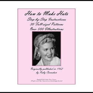 1953 Millinery Book Hat Making Make RETRO Hats Draft Patterns Milliner ...