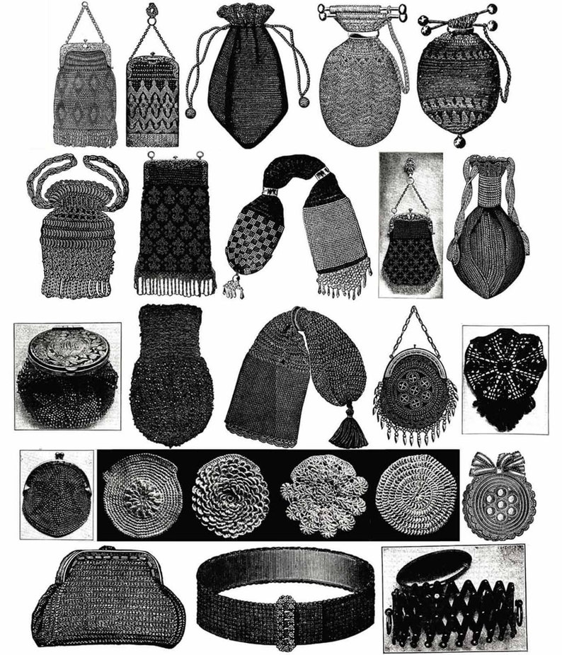Victorian Crochet Beaded Purse Patterns PDF DOWNLOAD E-book Heminway ...