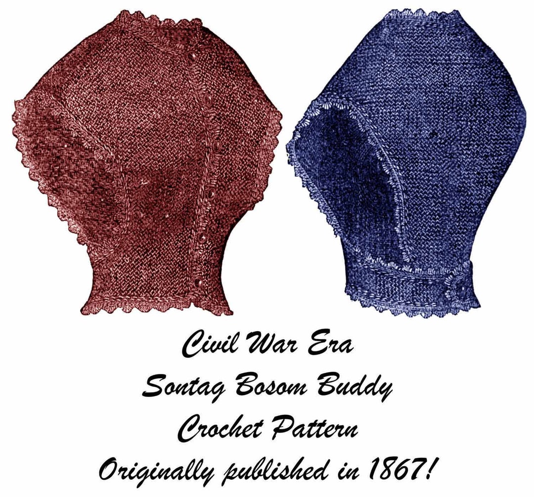 Civil War Sontag Crochet Pattern 1867 Weaver's Stitch Crossover Hug-me ...