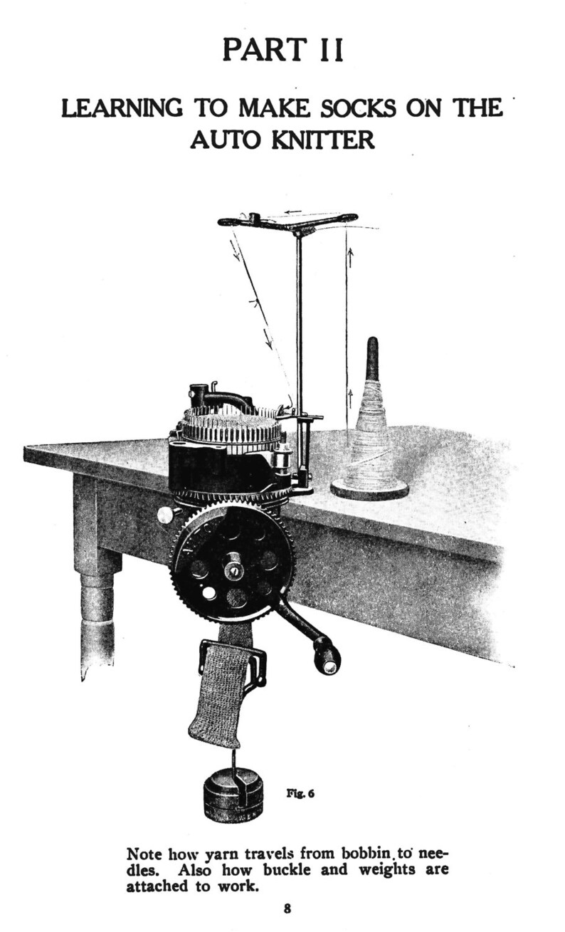 1923 Roaring 20s Flapper Auto Knitter Machine Knitting Knit Book Socks ...