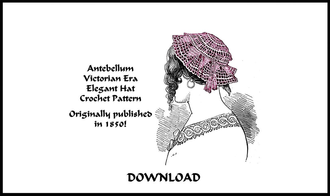 Antebellum Elegant Cap Crochet Pattern PDF DOWNLOAD 1850 Victorian ...
