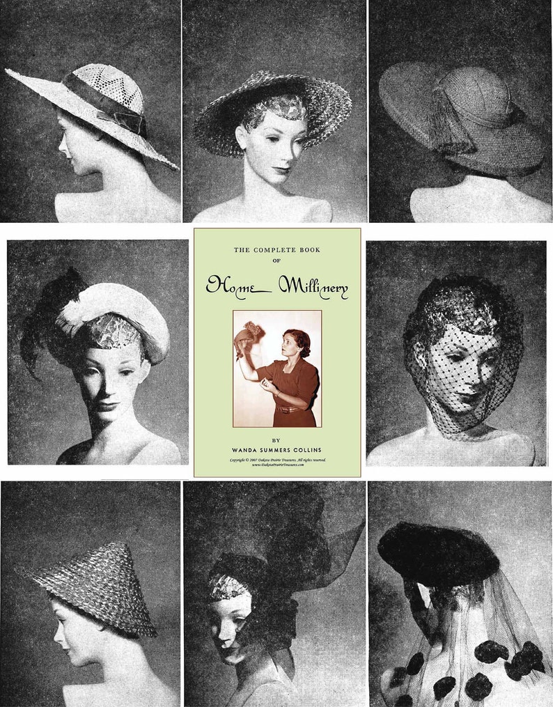 1951 MILLINERY Hat Making Book Retro COLLINS Complete DIY | Etsy