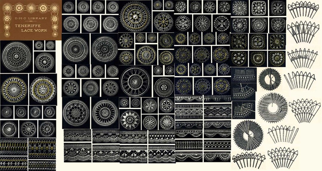 1900 Victorian Edwardian Teneriffe Lace Book Mexican Sol Laces Patterns ...