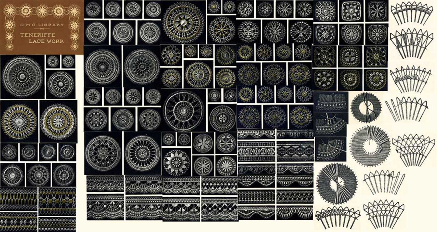 1900 Victorian Edwardian Teneriffe Lace Book Mexican Sol Laces Patterns ...