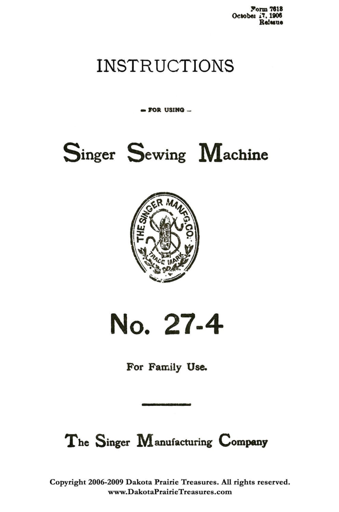 1906 Edwardian Singer Treadle Sewing Machine Use DOWNLOADABLE PDF E ...