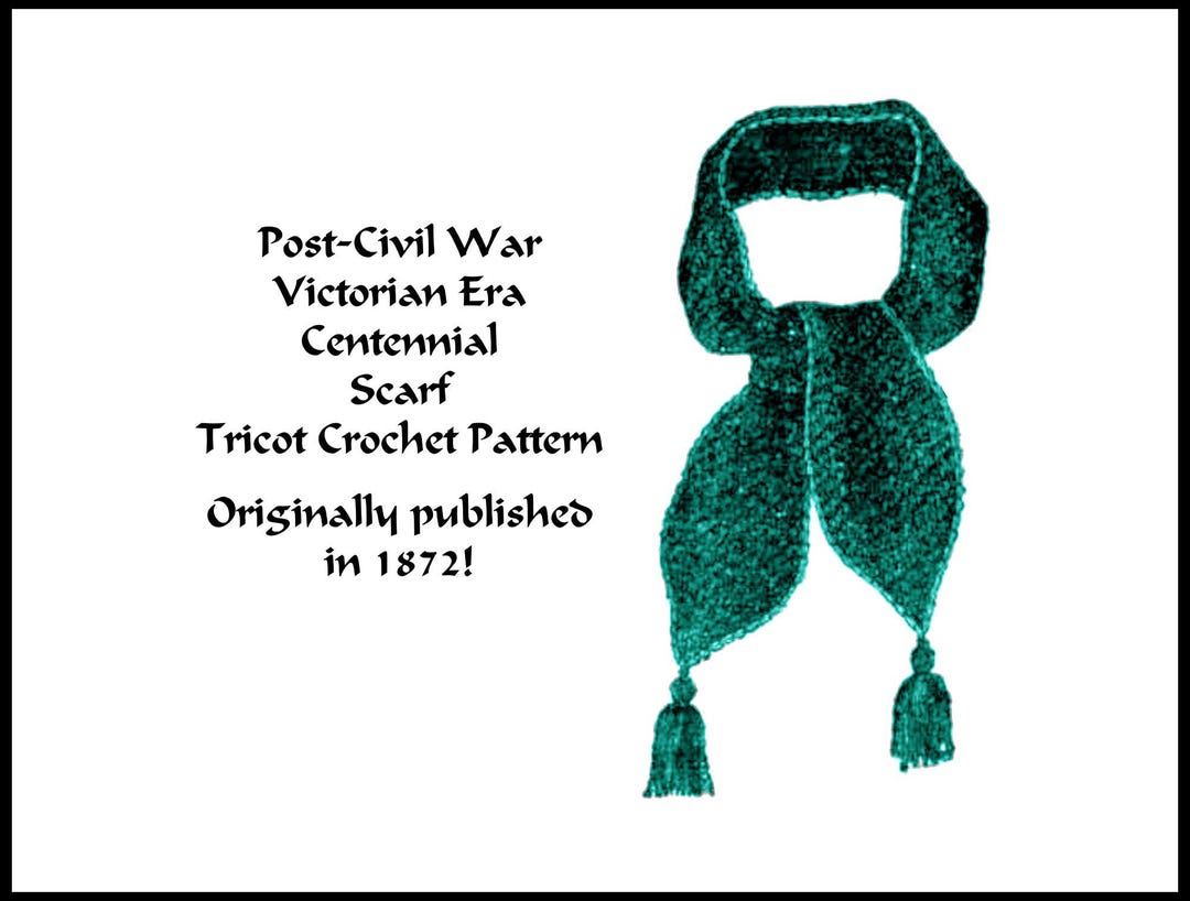 Victorian Scarf Tricot Crochet Pattern PDF DOWNLOAD 1872 Elegant Post ...