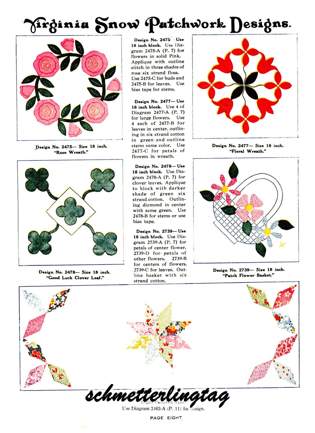 C1930 Depression Era Patchwork Quilt Pattern DOWNLOADABLE PDF E-book ...