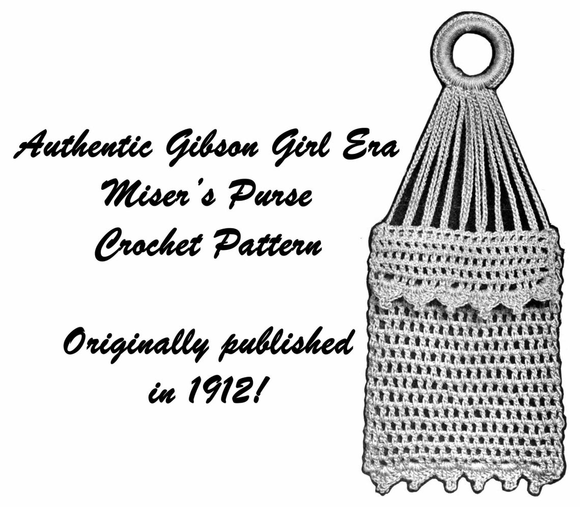 Miser Crochet Purse Pattern Wedding Bridal Shower Birthday | Etsy
