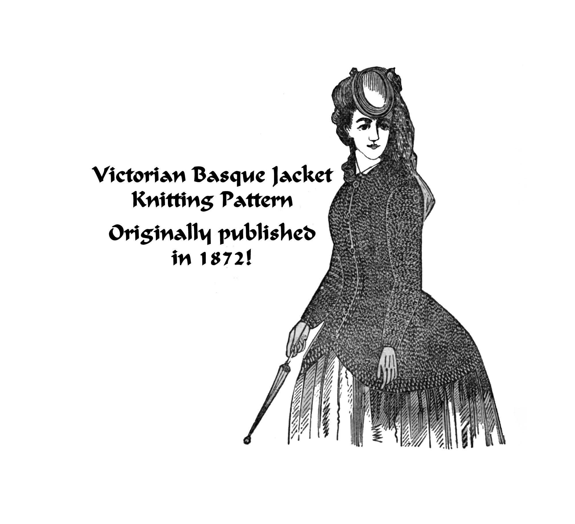Victorian Basque Jacket Knit Pattern 1872 PDF DOWNLOAD - Etsy
