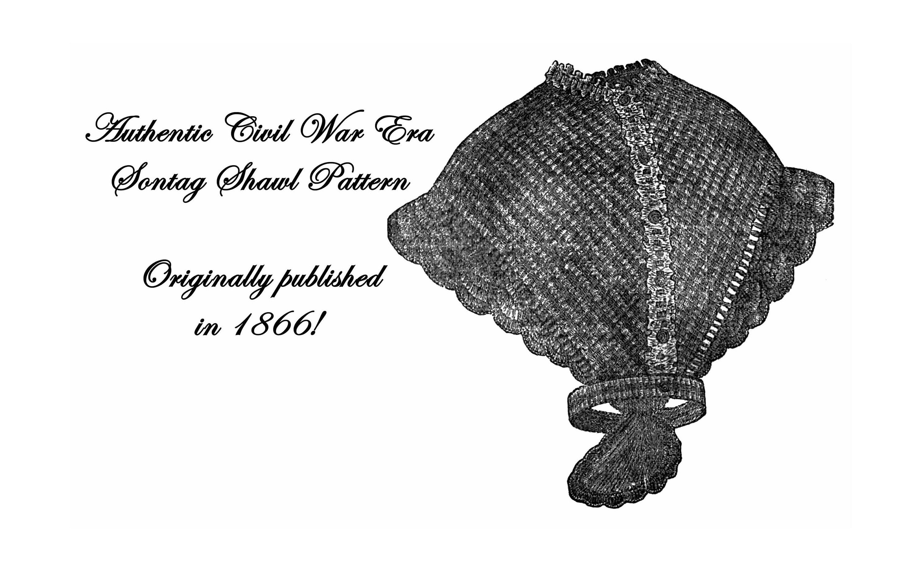 Civil War Sontag Tricot Crochet Pattern 1866 Tunisan Crossover - Etsy