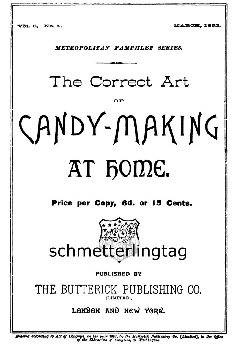 1892 Victorian Correct Art of Candy Making at Home Book DIY Home-made ...