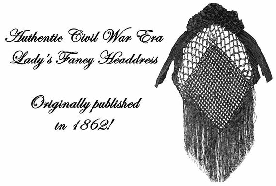Antebellum Civil War Snood Crochet Pattern Headdress 1862 - Etsy