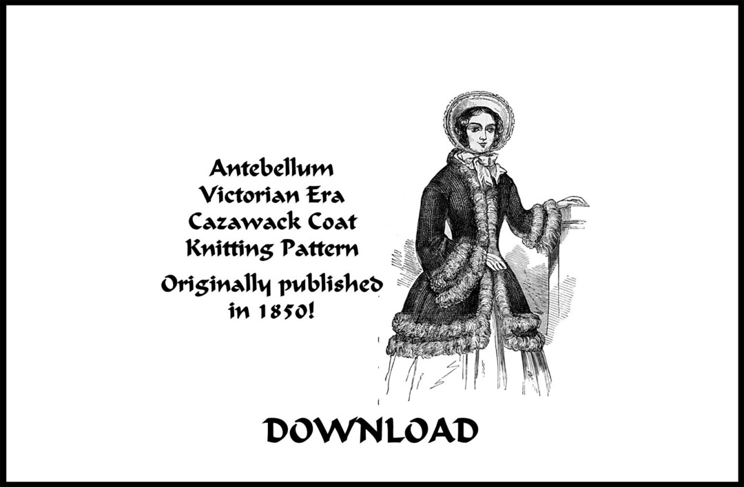 Antebellum Elegant Cazawack Knit Pattern PDF DOWNLOAD 1850 - Etsy