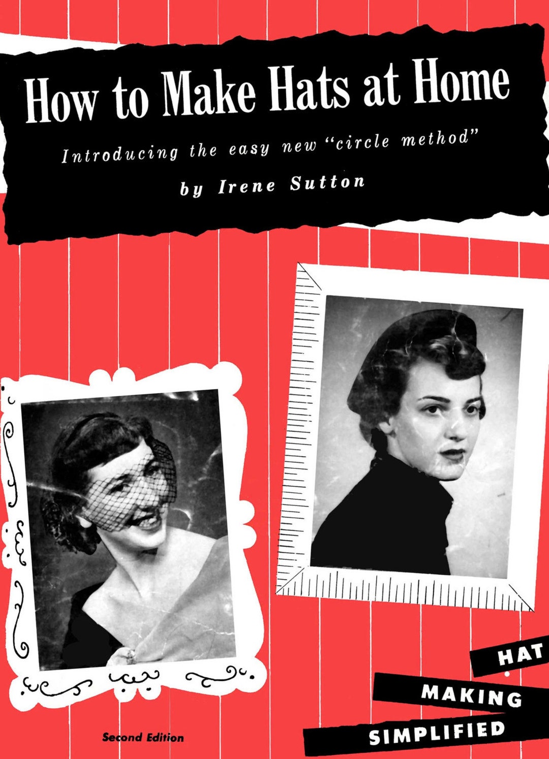 Post-wwii MILLINERY Hat Making Designs Patterns SUTTON Spiral Bound ...
