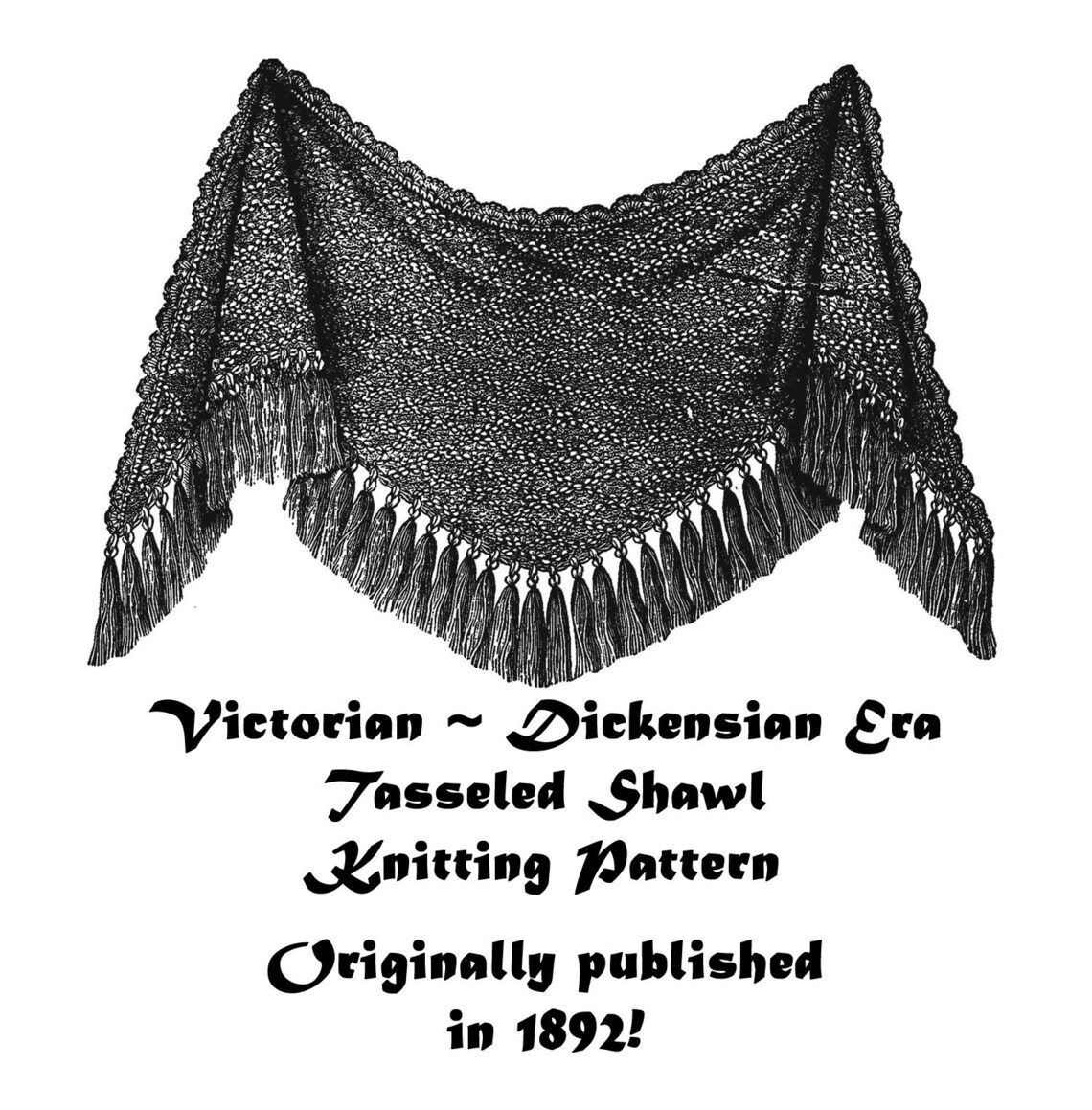Victorian Shawl Knit Pattern 1892 Knitting Feminine DIY - Etsy