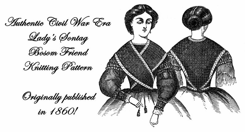 Antebellum Sontag Knitting Pattern 1860 PDF DOWNLOAD Civil War - Etsy