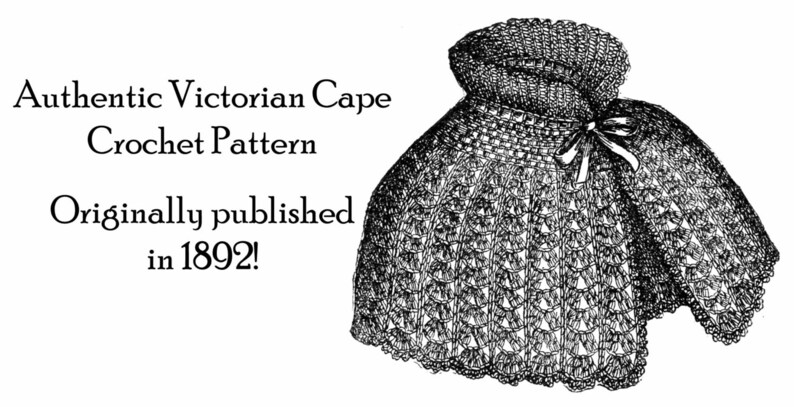 Victorian Cape Crochet Pattern 1892 Historical Village | Etsy