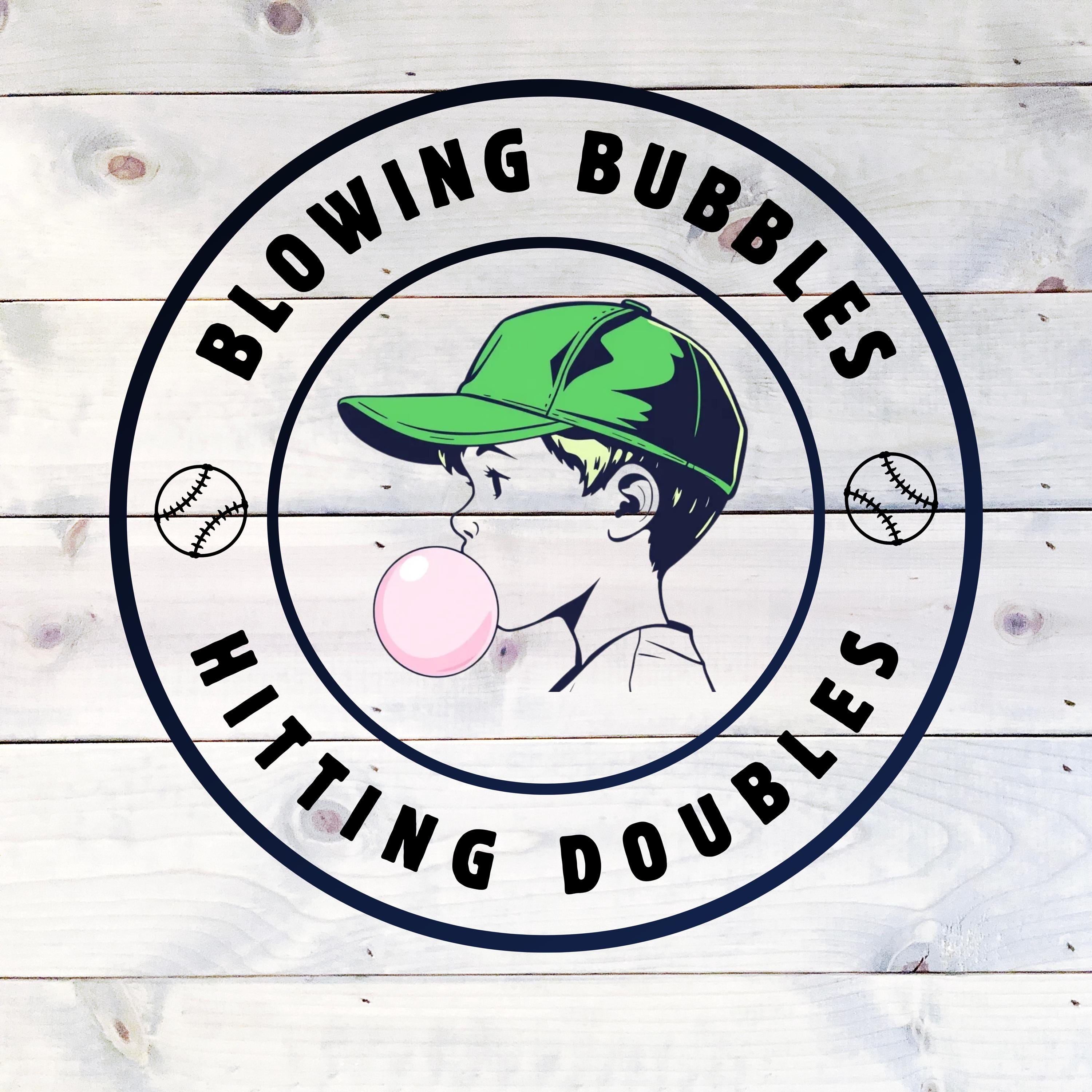 Blowing Bubbles Hitting Doubles Design, Softball Design, Team Design ...