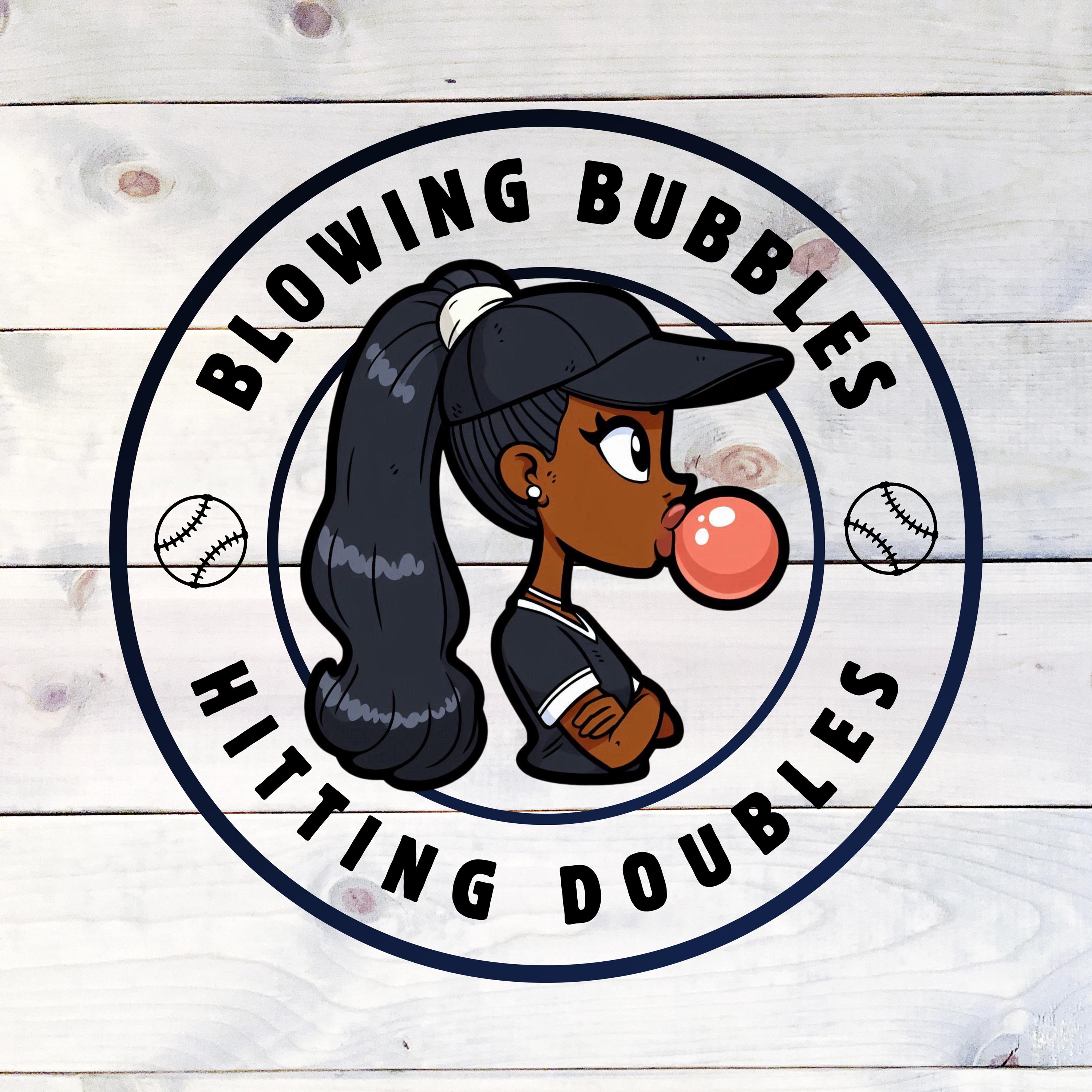 Softball Blowing Bubbles Hitting Doubles Design, Custom Team Logo ...