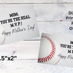Baseball Mom Gift Tag, Mothers Day Tag, Baseball Gift Tag, Mothers Day ...
