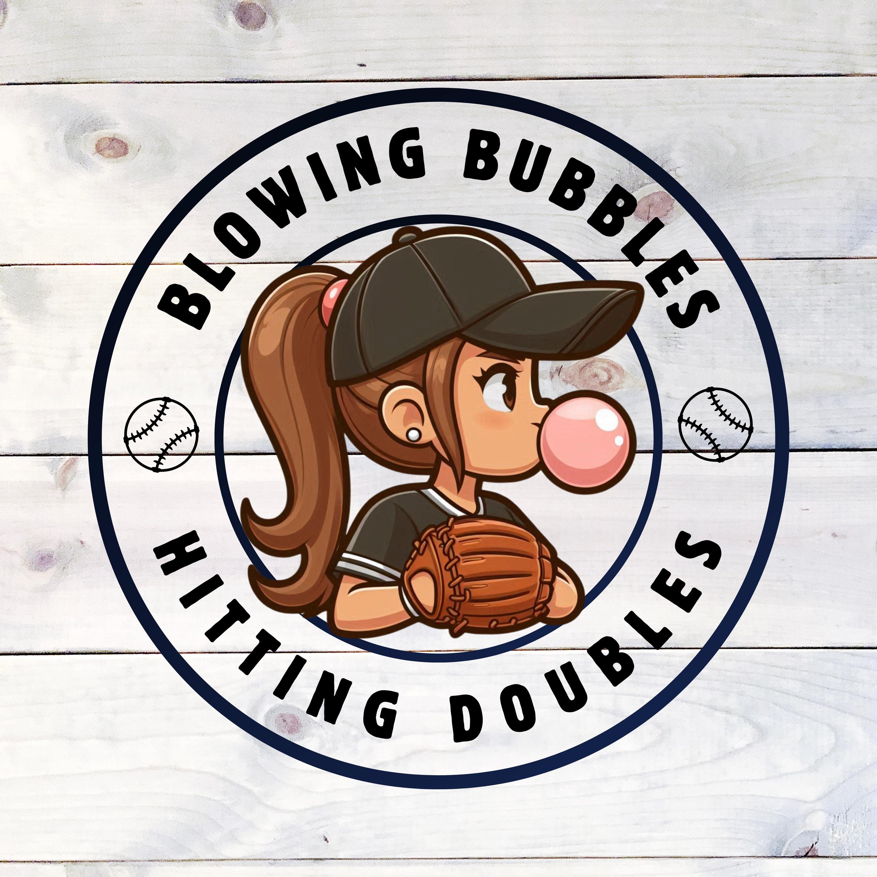 Softball SVG Blowing Bubbles Hitting Doubles Design, Custom Team Logo ...