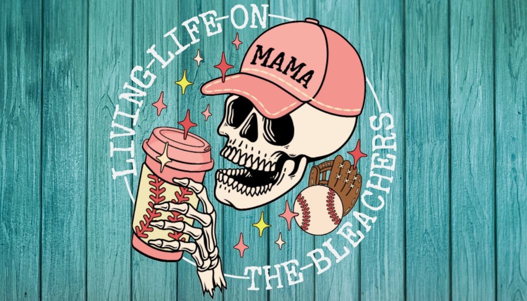 Skeleton Bleacher Mom SVG Softball Baseball Mom Life Design, Living ...