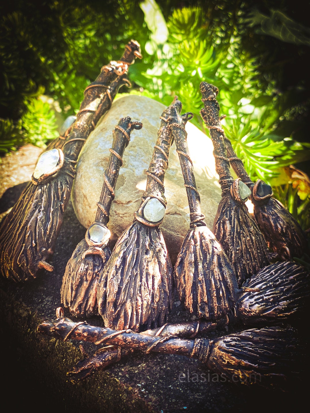 Handmade Witch Broom Copper Electroplated Pendant Charms | Ready to ...