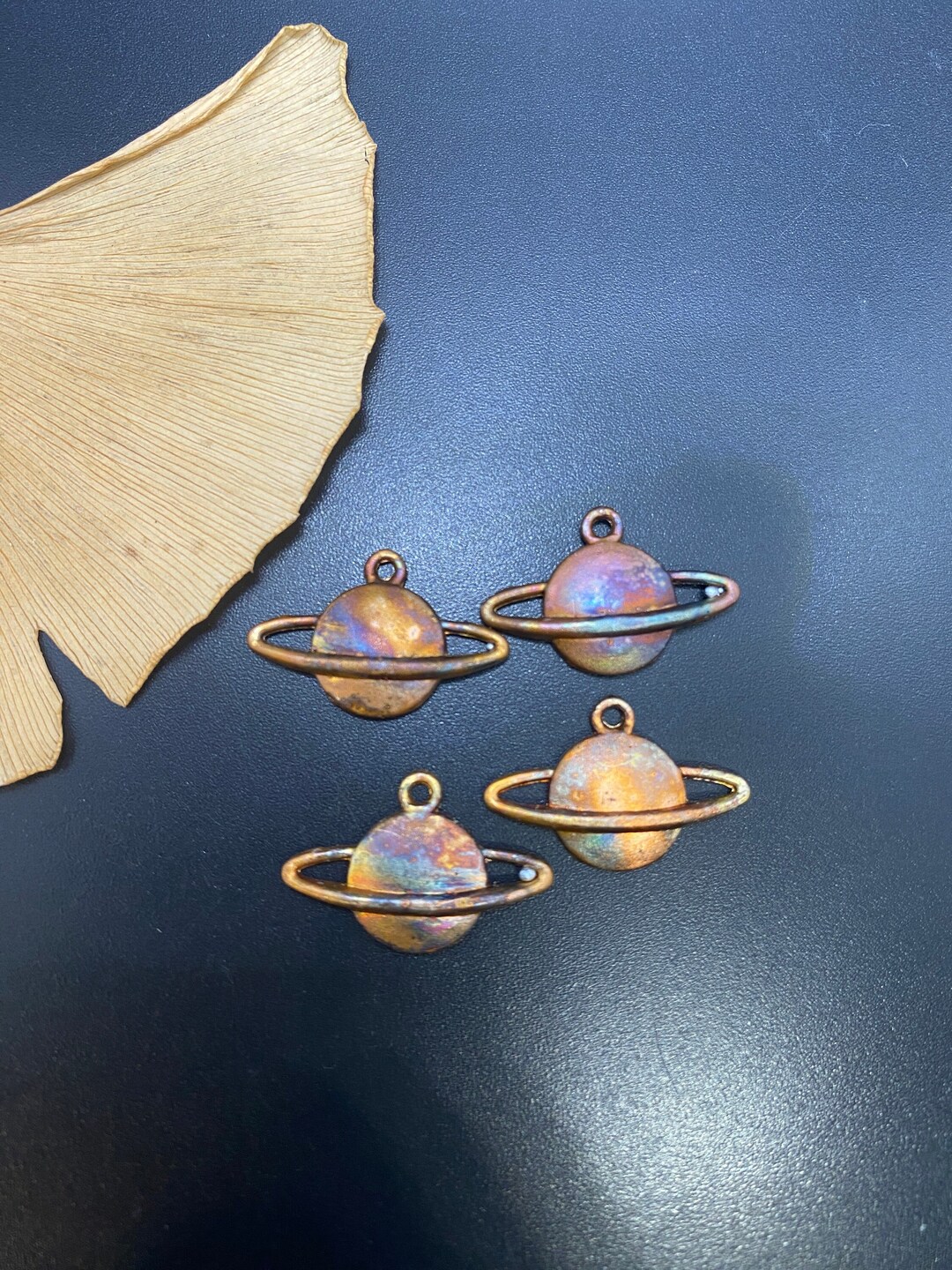 Copper Electroplated Saturn Planet Charms Flame Painted - Etsy